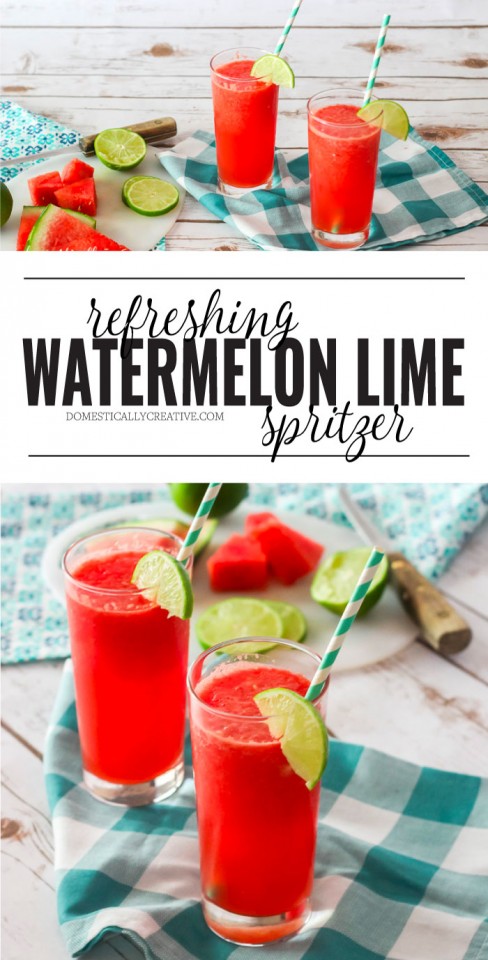 Watermelon Lime Spritzer - Summer Drink Recipe - Domestically Creative