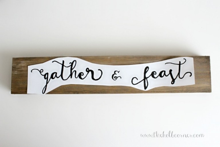 DIY Painted Gather and Feast Sign - Domestically Creative