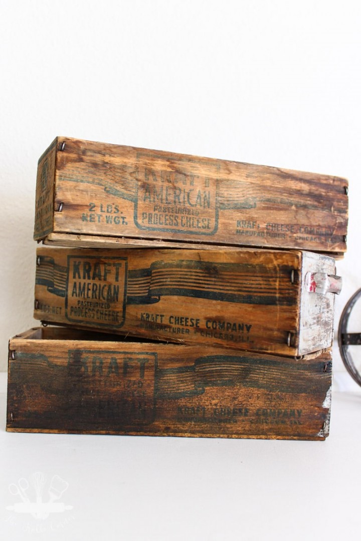How to Decorate with Vintage Wooden Crates - Domestically Creative