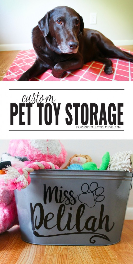 How to Make a Custom Pet Toy Storage Bin - Domestically Creative