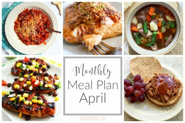 April Monthly Meal Plan - Domestically Creative