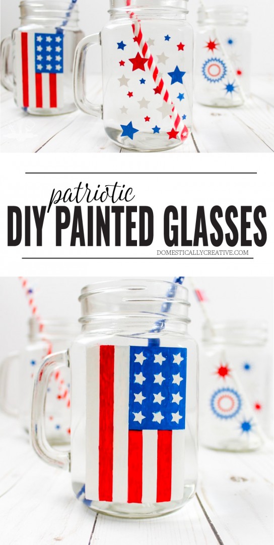 Patriotic Painted Glasses for the Fourth of July - Domestically Creative