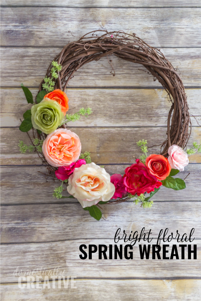 DIY Spring Floral Wreath - Domestically Creative