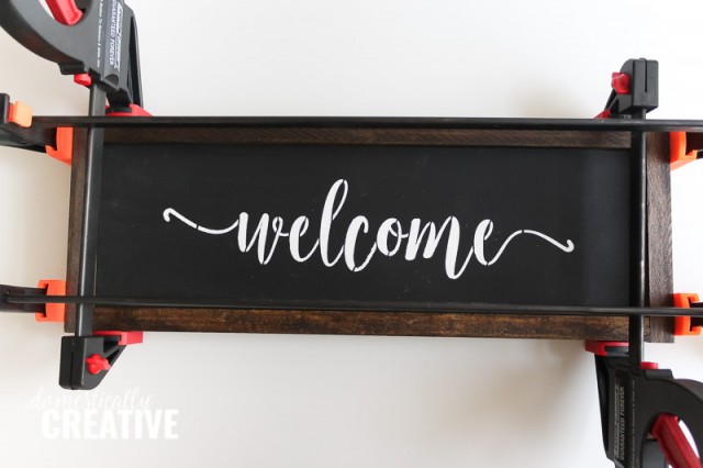 DIY Farmhouse Chalkboard Style Sign - Domestically Creative