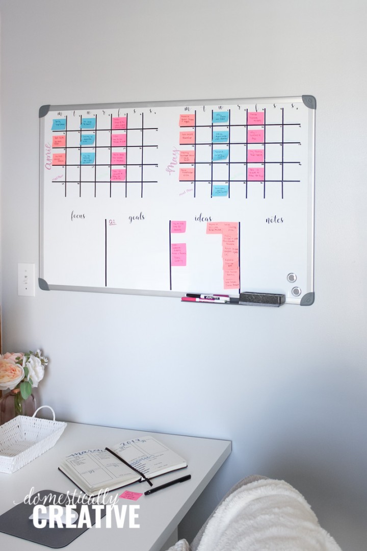 DIY Whiteboard Calendar and Planner - Domestically Creative